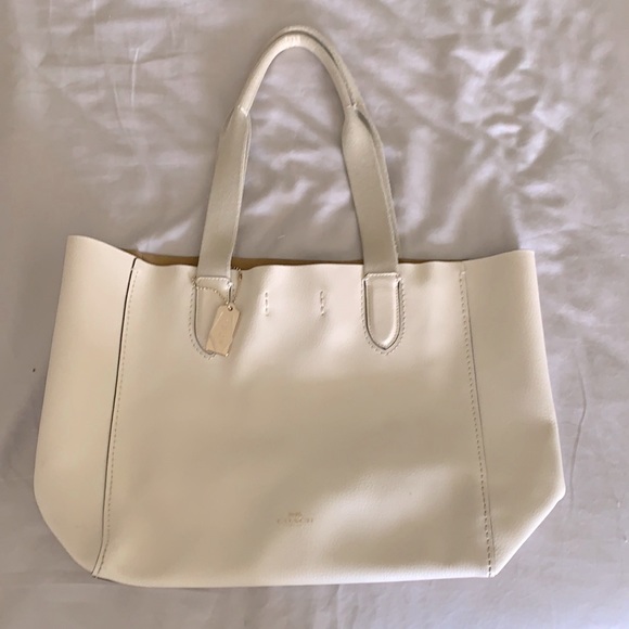 Coach | Bags | Coach Cream Colored Leather Tote | Poshmark